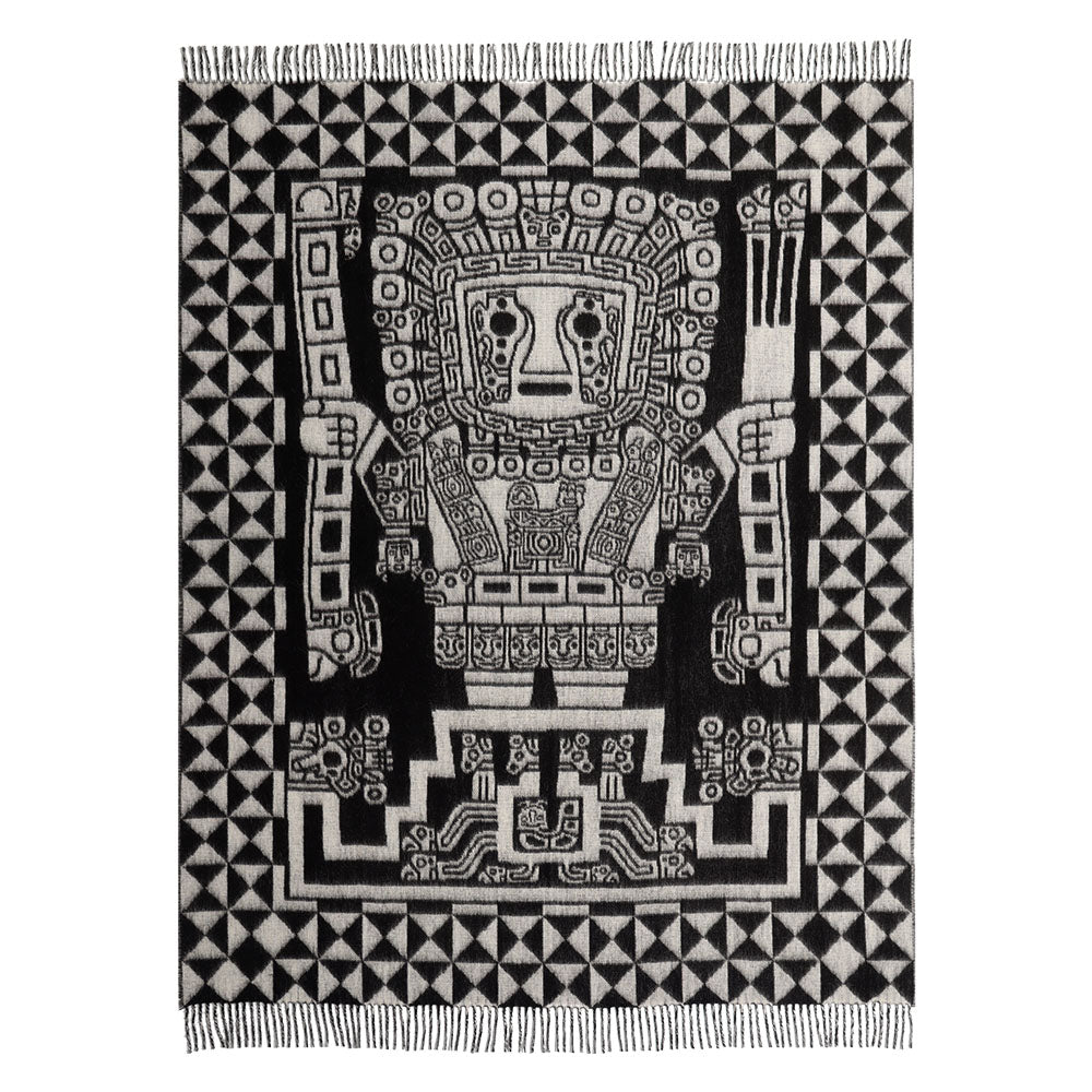 Wiracocha God Alpaca Throw Blanket